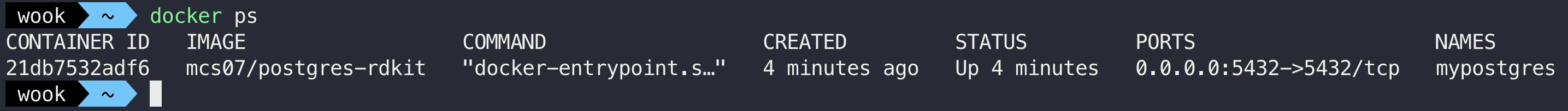 Postgresql And Rdkit Cartridge And Docker